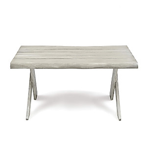 Great Deal Furniture Christopher Knight Home Irene Outdoor Acacia Wood Coffee Table, Sandblast Light Grey