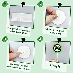 19PCS Video Game Themes Cake Toppers Game Controllers Cake Decorations Gaming Party Decoration for Man Or Gaming Party Cake Decoration (Green)