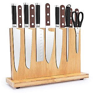 EYdoter Knife Block,Magnetic Knife holder,Bamboo knives Storage Holder stand