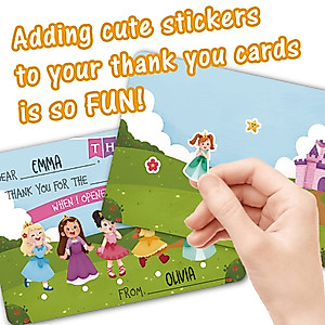 Gooji Colorful Princess Thank-You Cards, 4.25x6, 25 Cards, Customizable