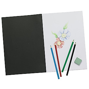 Tiger A4 Artist Sketch Book White Cartridge Paper Black Card Cover Art Pad by Tiger Stationery