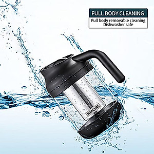 SIXAQUAE Cold Brew Coffee Maker Stainless Steel Strainer Large,Durable Iced Coffee Maker Cold Brew Pitcher,Dishwasher Safe 38 Oz Iced Tea Maker