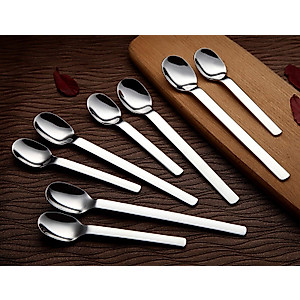 Krihan Demitasse Espresso Spoons, Mini Coffee Spoon Set of 6, 18/10 Stainless Steel Teaspoons, 5.43-Inch Small Spoons for Dessert, Tea & Coffee, Dishwasher Safe