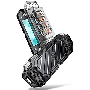 SUPCASE for Nintendo Switch Lite 2019 Case with Front Cover (Unicorn Beetle Forma), [Military-Grade Protection] [5 Game Card Storage Slots] Slim Protective Cover Accessories for Switch LiteFrost,Black