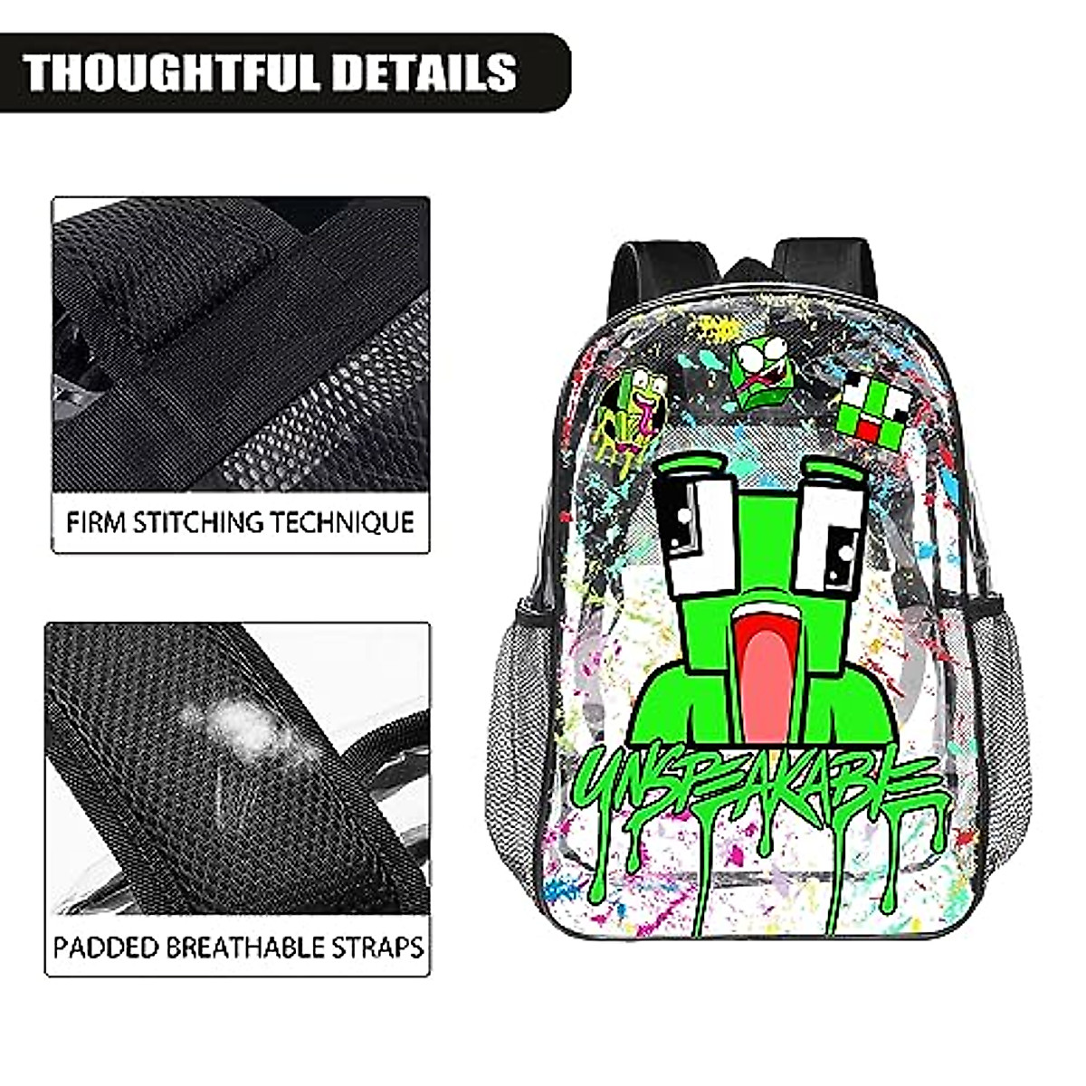 QIDOZVIY Transparent Clear Backpack Waterproof See Through Daypack Heavy Duty PVC Transparent Bookbag for Buy Girl 17IN