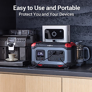 ROCKPALS 1300W Portable Power Station & 2xRockpals 100W Solar Panels with Kickstand, 3X AC Outlets(Peak 2000W), Outdoor Generator with Solar Panel Kit for RV/Van Camping, Home Use, CPAP, Emergency