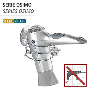 WENKO Osimo Hair Dryer Holder, 5" x 4.7" x 4.3", Chrome