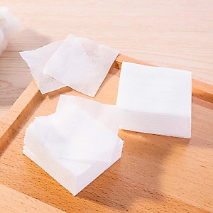 1000PCS Ultra Thin Makeup Remover Cotton Pads Perfect for Face Lips Eyes Nails Polish Makeup Remover Cleansing and Daily Skin Care, Square, Lint