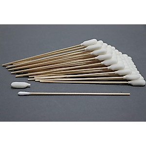 Ci Kyan 100pcs 6" Cleanroom Large Foam Over Cotton Bud Tipped Cleaning Swabs with Wooden Handle CK-FS916