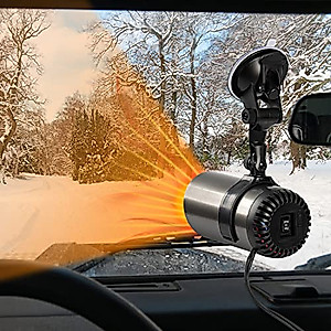 Car Heater, Portable Car Heater 12V 150W Windshield Defogger and Defroster, 2 in1 Fast Car Heater Defroster, Plug in Automobile Windscreen Fan with Suction Holder for All Cars