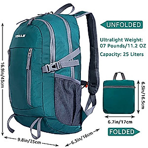 TOMULE 25L Small Hiking Backpack Travel Daypack for 3 Years+, Water Resistant Packable Camping Bike Backpack for Women Men