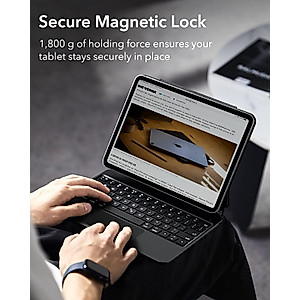 ESR iPad Keyboard 10th Generation, Magic case for Generation (2022), Case with Floating Cantilever Stand, Springy Backlit Keys, Multi-Touch Trackpad, Charcoal Grey