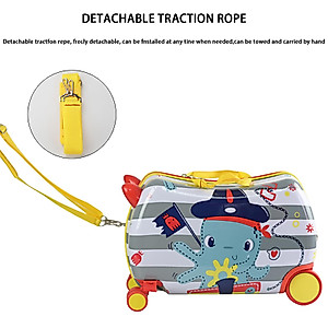 LemoHome Kids ride-on Suitcase carry-on luggage for kids,Travel Suitcase Toddler Luggage With Wheels,Hard Luggage for Women and Men (Multi-colored)