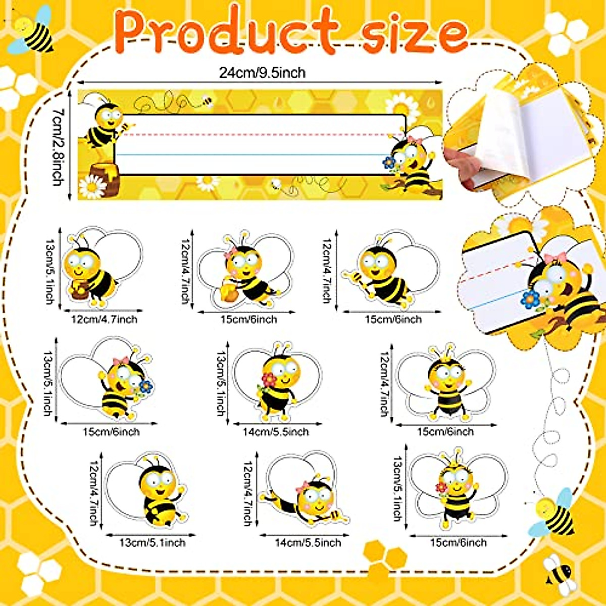 81 Pcs Bees Owls Cut Outs and Bees Owls Nameplates Bulletin Board ...