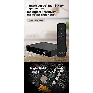 S.M.S.L D-6 Dual AK4493s Chip Bluetooth 5.1 LDAC Audio DAC DSD512 PCM 768kHz 32Bit CK-03 Clock Moudule 6.35mm TRS*2 Balanced Output Type C to Type C USB RCA Decoder with Remote Control (Black)