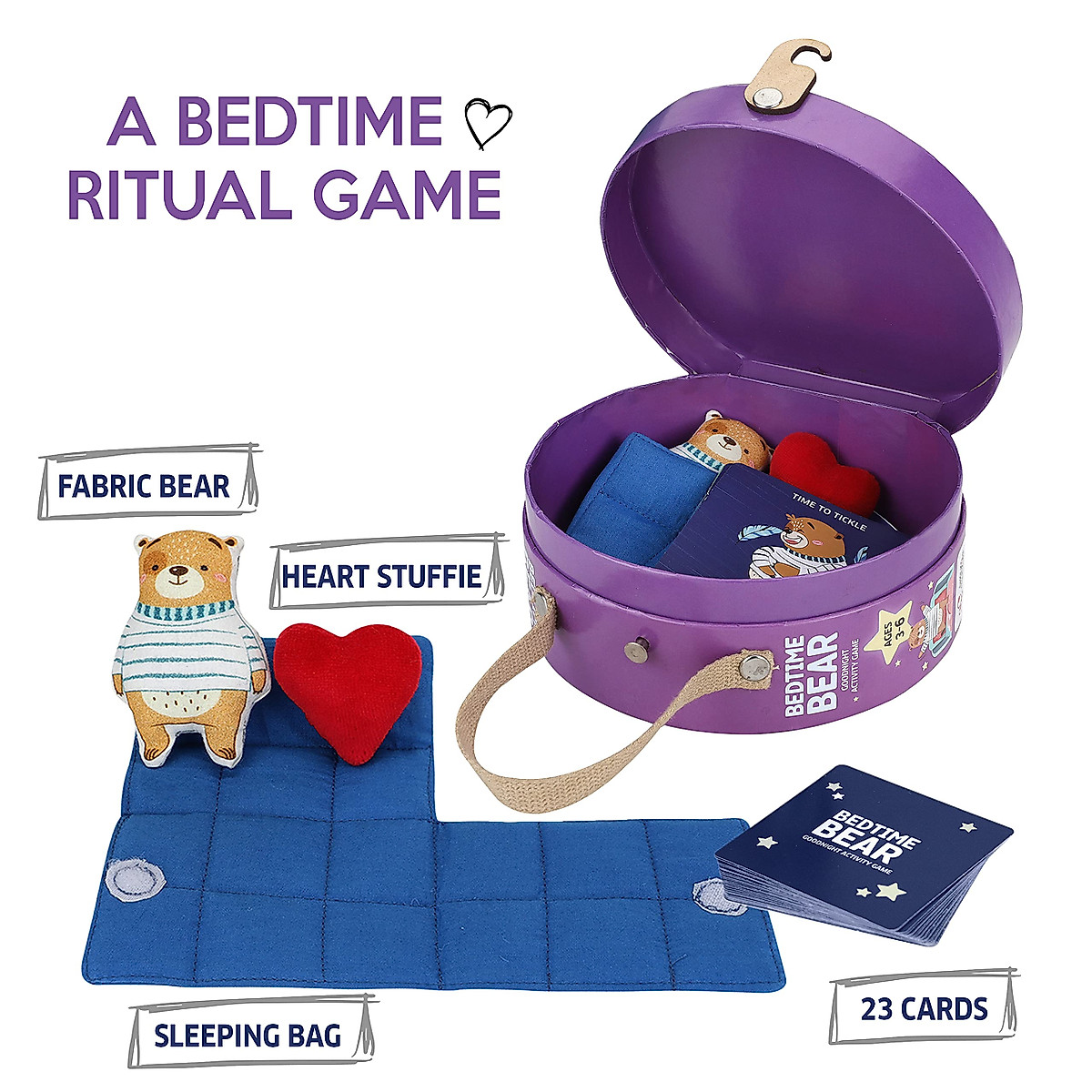 Chalk and Chuckles Bedtime Bear Game, Fun Card Game for Kids Ages 4-8, Toddlers, Preschool Children Interactive Play with Parent, Easter Gifts