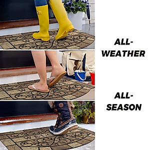 MTOUOCK Durable Welcome Door Mats, 24"x36" Heavy-Duty Large Welcome Mat for Front Door with Non-Slip Rubber Backing, Door Mats for Outside Entry High Traffic Area（Leaves）