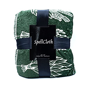 SpellCloth - Green Witch Blanket, Perfect for Witchy Gifts, Witchy Room Decor, Wiccan Decor, and Witch Stuff Like Witch Bedding, Witch Throw, and Tapestry for Bedroom