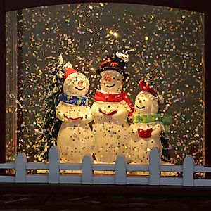 DRomance Christmas Music Snow Globe Lantern with 6 Hour Timer, USB Powered Battery Operated Lighted Water Singing Snow Globe Holiday Women Children Gift(Snowman, 5 x 3.1 x 11.1 Inches)