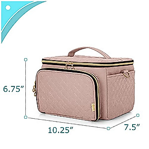 Luxja Carrying Case Compatible with Cricut Joy and Easy Press Mini, Carrying Bag with Supplies Storage Sections, Pale Rose
