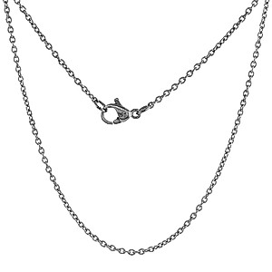 15mm Very Tiny Sterling Silver Miraculous Medal Necklace Oval Virgin Mary Italy with Stainless Steel Chain 1/2 inch