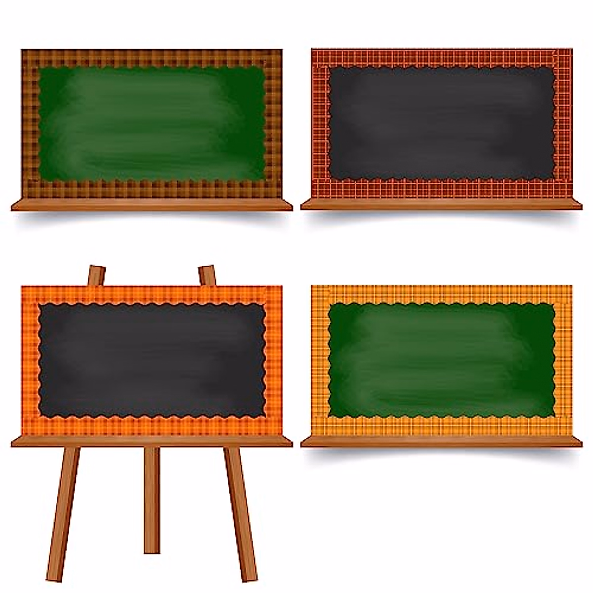 BeYumi 96Pcs Fall Yellow Orange Brown Plaid Bulletin Board Borders Autumn Thanksgiving Plaid Scalloped Border Trims Fall Harvest School Classroom Office Chalkboard Blackboard White Board Wall Decor