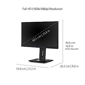 ViewSonic VG2455 24 Inch IPS 1080p Monitor with USB C, HDMI, DisplayPort, VGA and 40 Degree Tilt Ergonomics for Home and Office