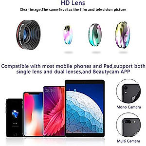 Phone Camera Lens Kit 7 in 1, Selvim 22X Telephoto Lens+235 Fisheye Lens+25X Macro Lens+0.62X Wide Angle Lens, Cell Phone Lens Kits Compatible with iPhone 12 11 10 8 7 6 6s Plus XS XR Samsung Android