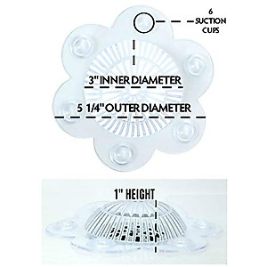 SlipX Solutions Stop-A-Clog Drain Protectors Trap Hair, 2 Hair Catchers Per Package (Plastic, 5 inch Diameter, Clear)