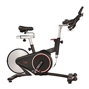Sunny Health & Fitness Magnetic Rear Belt Drive Indoor Cycling Exercise Bike with RPM Cadence Sensor - SF-B1709, Black