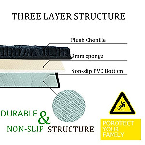 wyewye Bathroom Rugs, Ultra Soft Bathroom Rugs Sets 3 Piece Soft Shaggy Bathroom mats, Super Absorbent and Thick, Non-Slip, Machine Washable, Bath Mats for Bathroom Floor, Tub and Shower (Black)