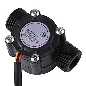 G1/2 (DN15) Water Flow Sensor 1~30L/min Hall Effect Flowmeter Quick Connect for Water Heater Inlet(6.1×3.4cm/2.4×1.3in)