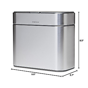 simplehuman Compost Caddy, Detachable and Countertop Bin, 4 Liter / 1.06 Gallon, Brushed Stainless Steel