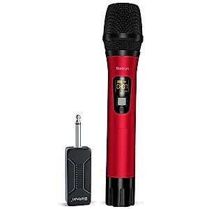 Wireless Microphone, Uhf Metal Dynamic Handheld Karaoke Mic, Rechargeable Receiver (Work 6hs),160ft Range, for Karaoke, Singing, Stage, Wedding, Speech, Karaoke Machine, Speaker, Amplifier, Mixer
