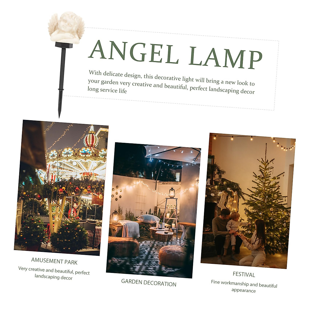 OSALADI Xmas Outdoor Decorations Christmas Decor Solar Lights for Outside Garden Lamp Waterproof Ground Pathway Lamp