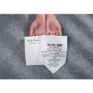 Wedding Handkerchief to My Son Gift from Mom or Dad, White Handkerchiefs from Parents in Wedding Keepsake For Perfect Moments