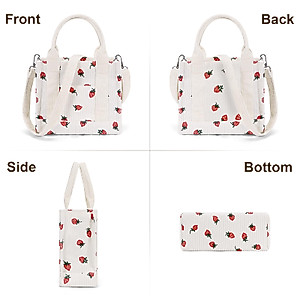 Corduroy Tote Bag Small Satchel Bag for Women Crossbody Bag Purse with Zipper Casual Hobo Handbag