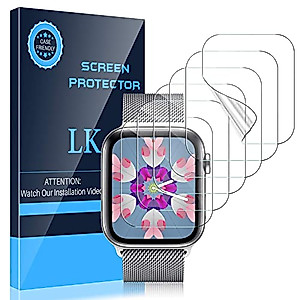 LK [6 Pack] Screen Protector for Apple Watch 40mm SE/Series 4/5/6 and Apple Watch 38mm Series 3/2/1- Bubble-Free Scratch-resistant iWatch 38mm/40mm Flexible TPU Clear Film (UF-001)
