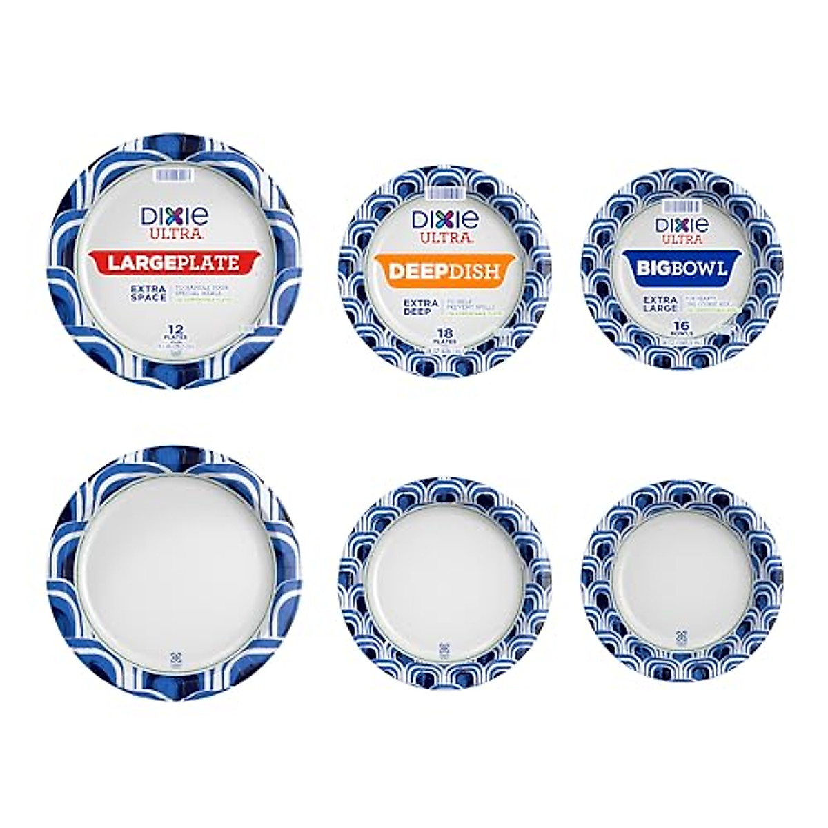 Dixie Ultra Large Plates, Disposable Plates for Heavy Messy Meals, 12 Count (Pack of 1)