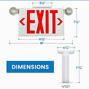 Ciata Ultra Bright Led Decorative Red Exit Sign & Emergency Light Combo with Battery Backup, Fire Exit Sign with Lights, Lighted Exit Signs with Battery Backup, 6-inch Red Letters - 12 Pack