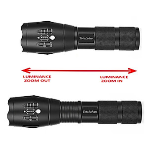 TotaLohan TC1200 Military Grade 2000 Lumen 5 Mode LED Tactical Flashlight Torch for Hurricane Camping Biking Hiking Home Emergency,2 Pack