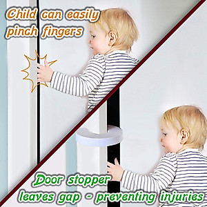 Finger Pinch Guard(6pack) Buddy Baby Proofing Doors Foam Door Stopper Prevents Fingers Injuries Baby or Pet from Getting Locked in Room Child Safety（White）