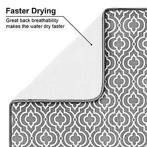 SUBEKYU 24" x 18" Dish Drying Mat, Dish Mat Drying Kitchen Mat Large, Absorbent Microfiber Dish Drainer/Rack Pads, XL, Grey, 1PACK