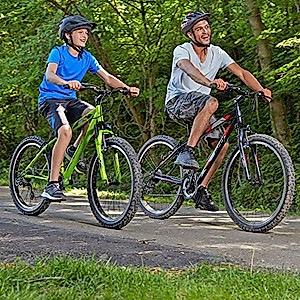 Huffy Hardtail Mountain Trail Bike 24 inch, 26 inch, 27.5 inch, 24 Inch Wheels/16.75 Inch Frame, Matte Acid Green