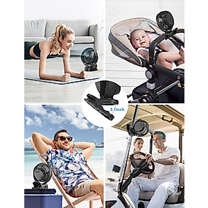 Camping Fan with Remote Control - 65Hrs 12000mAh Rechargeable Fan, 3 Speeds & Timing Battery Powered Fan with Light & Hook, Camp Fan for Tent, Battery Operated Fan for Camping, Black