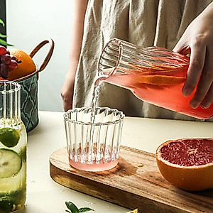 20oz Bedside Carafe, Night Water Carafe and Tumbler Glass Set, Glass Mouthwash Carafe with Cup for Bathroom