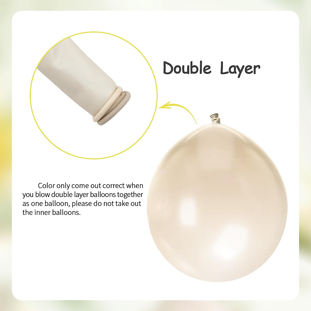 12inch Pearl White Balloons, 50pcs Double -Stuffed Pearl Sand White Ivory Balloons for Wedding Birthday Bridal Shower Engagement Anniversary Party Decorations