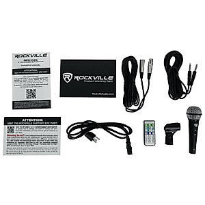 Rockville RPG102K 10" 400W Portable PA System, 2 Channel Mixer, Bluetooth, Includes Mic, Stands, Cables - Perfect for Live Performances, DJs, Karaoke