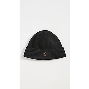 POLO RALPH LAUREN Men's Signature Cuff Hat, Polo Black, One Size