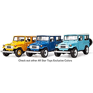 All Star Toys Toyota Land Cruiser FJ40 Sky Blue with Custom Off-Road Wheels 1/24 Diecast Model by Motormax 79323 Exclusive FJ Cruiser J40